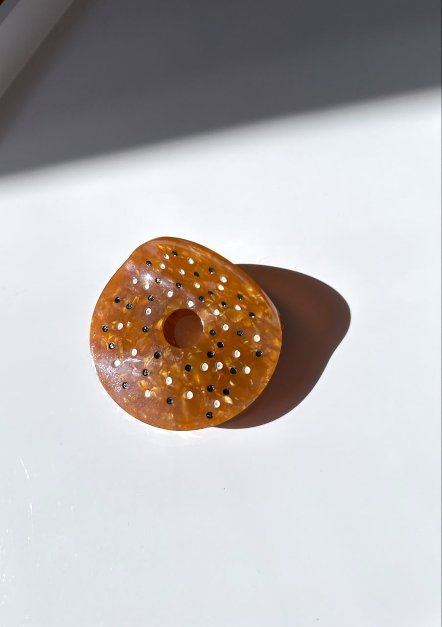 Hand-painted Everything Bagel Claw Hair Clip | Eco-Friendly – Solar Eclipse