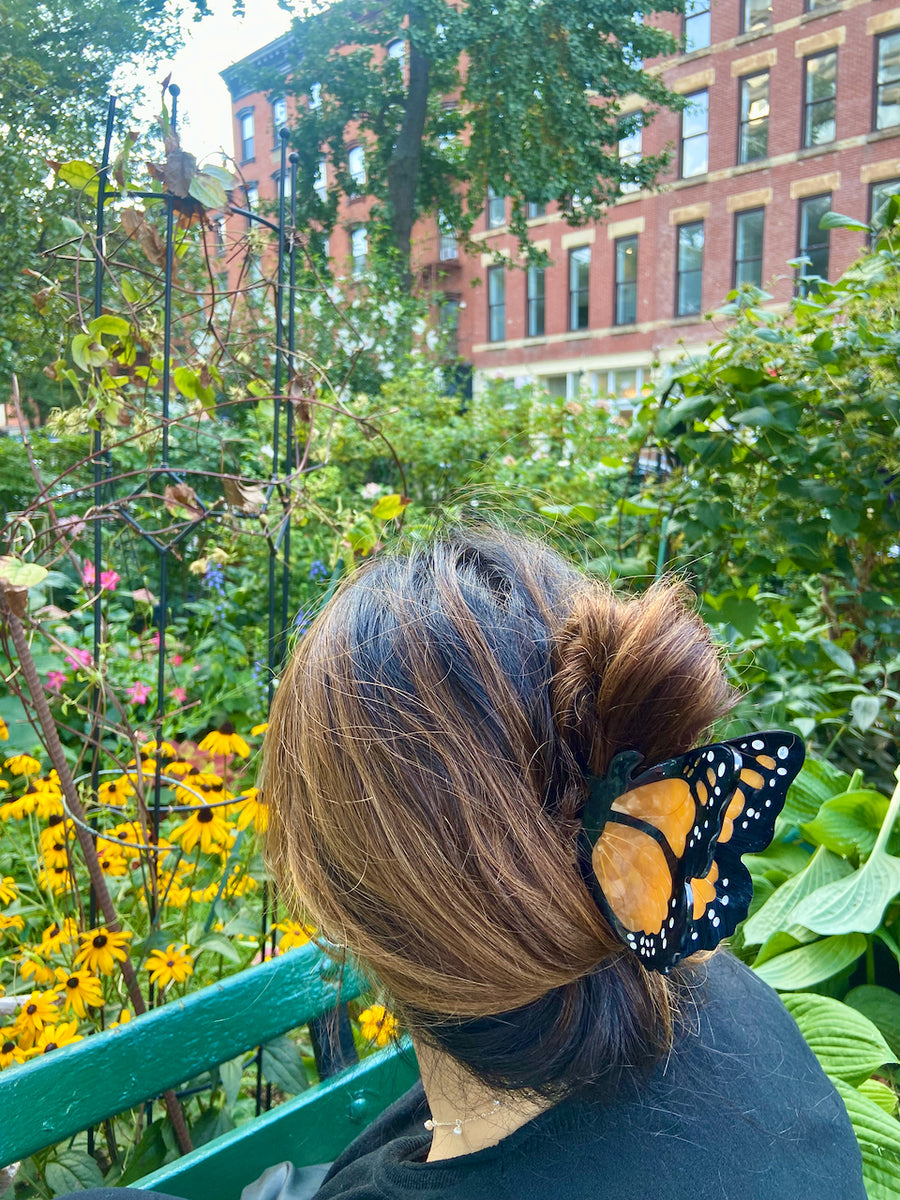 Hand-painted Monarch Butterfly Claw Hair Clip | Eco-Friendly – Solar ...