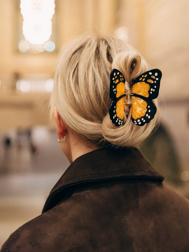 Hand-painted Monarch Butterfly Claw Hair Clip | Eco-Friendly – Solar ...