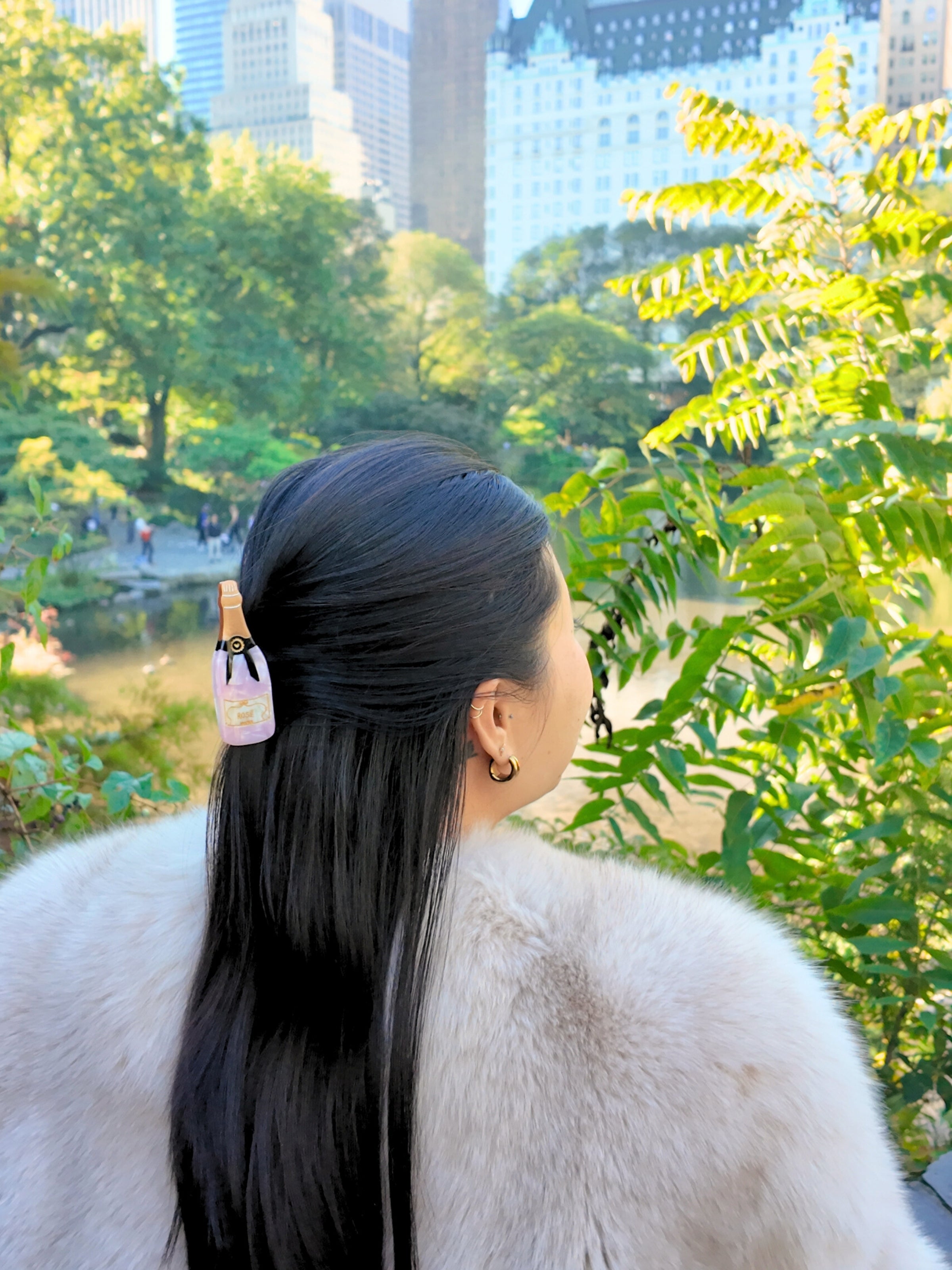 Hand-Painted Rosé Claw Clip | Eco-Friendly – Solar Eclipse