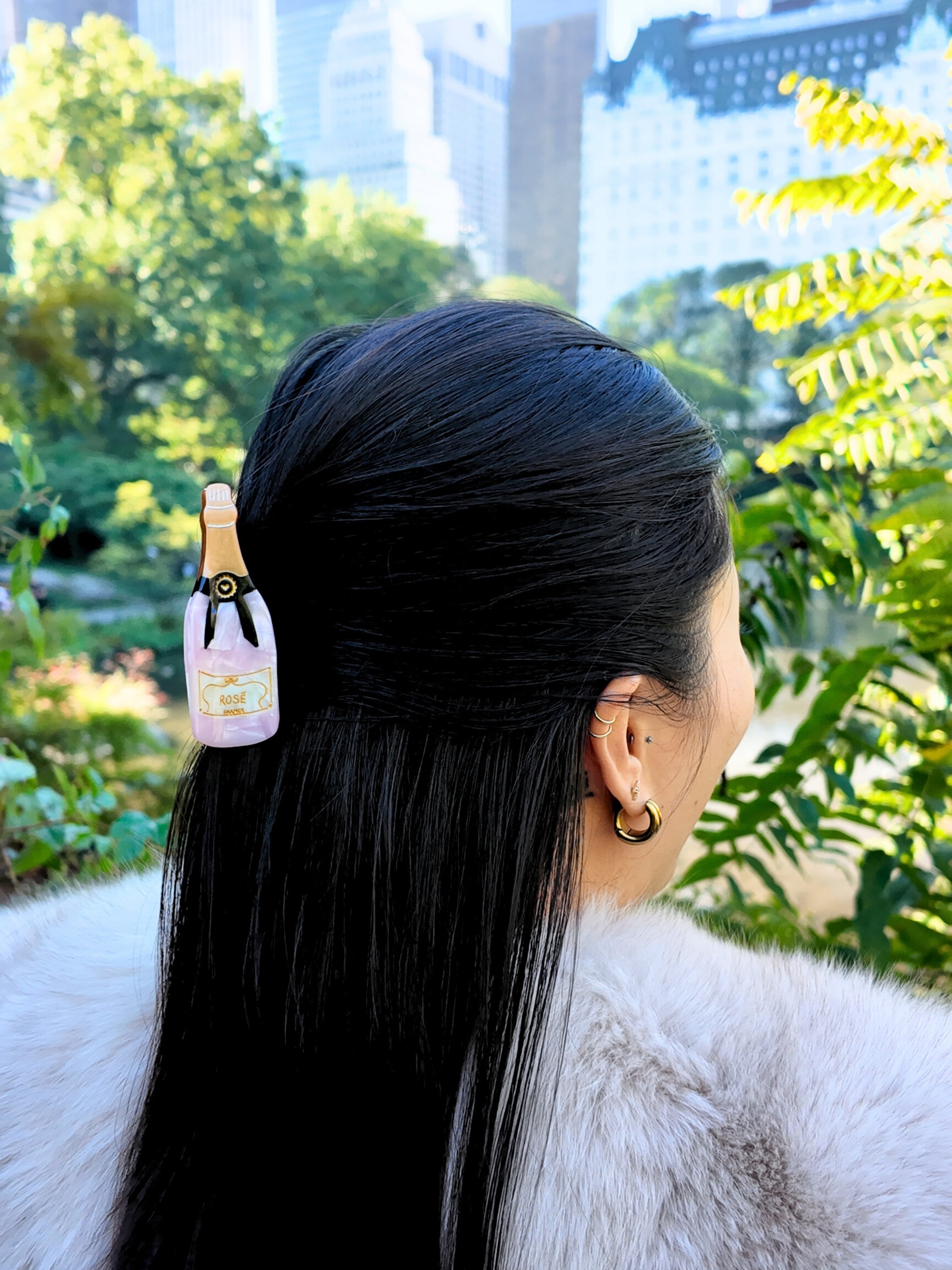 Hand-Painted Rosé Claw Clip | Eco-Friendly – Solar Eclipse