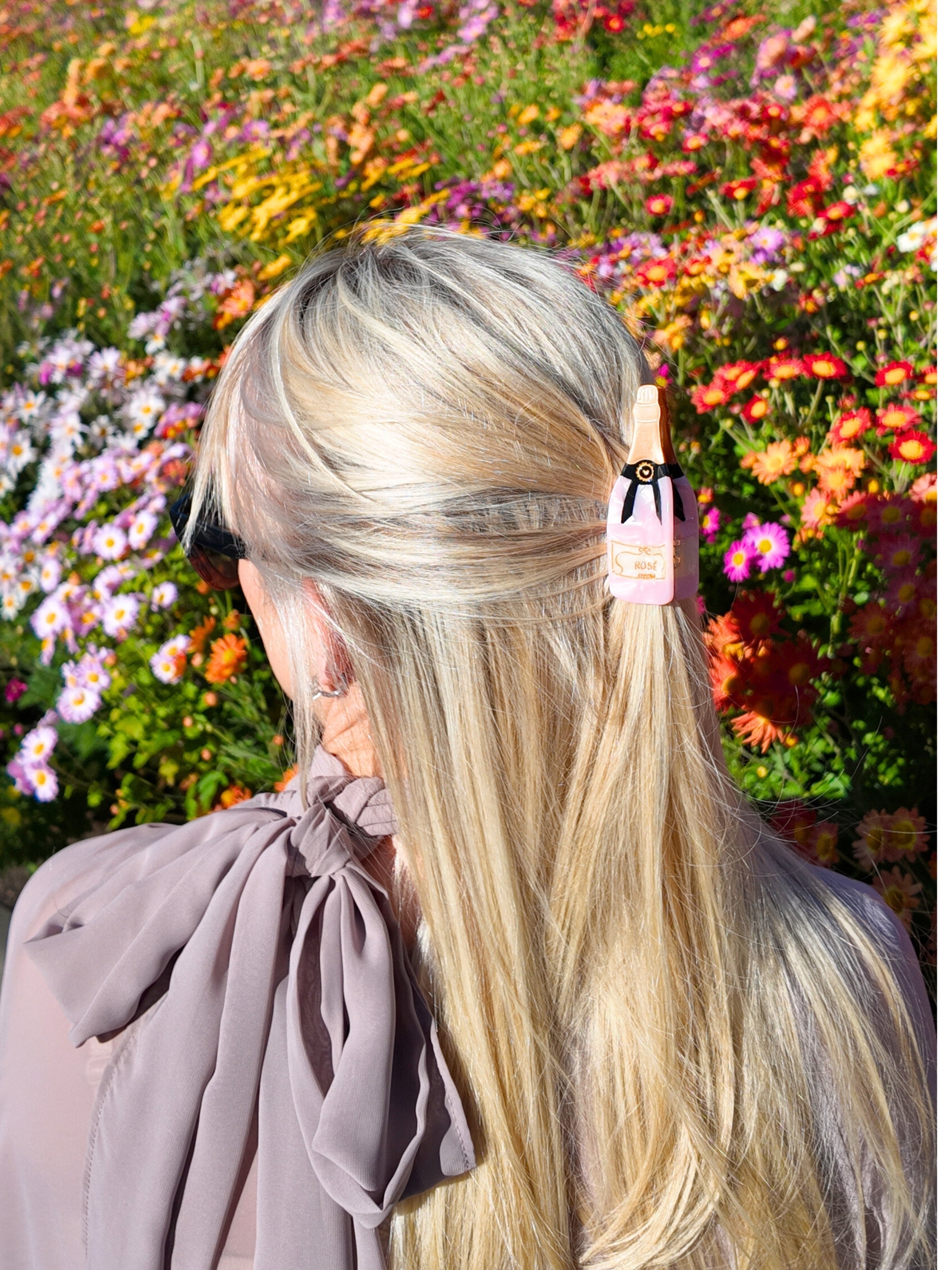 Hand-Painted Rosé Claw Clip | Eco-Friendly – Solar Eclipse