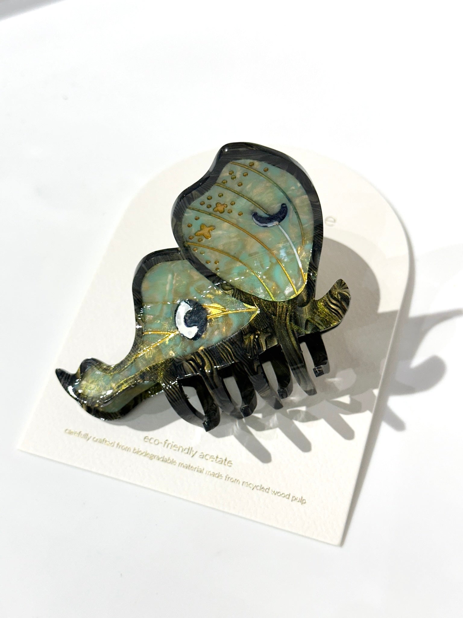 Hand-painted Luna Moth Claw Hair Clip | Eco-Friendly – Solar Eclipse