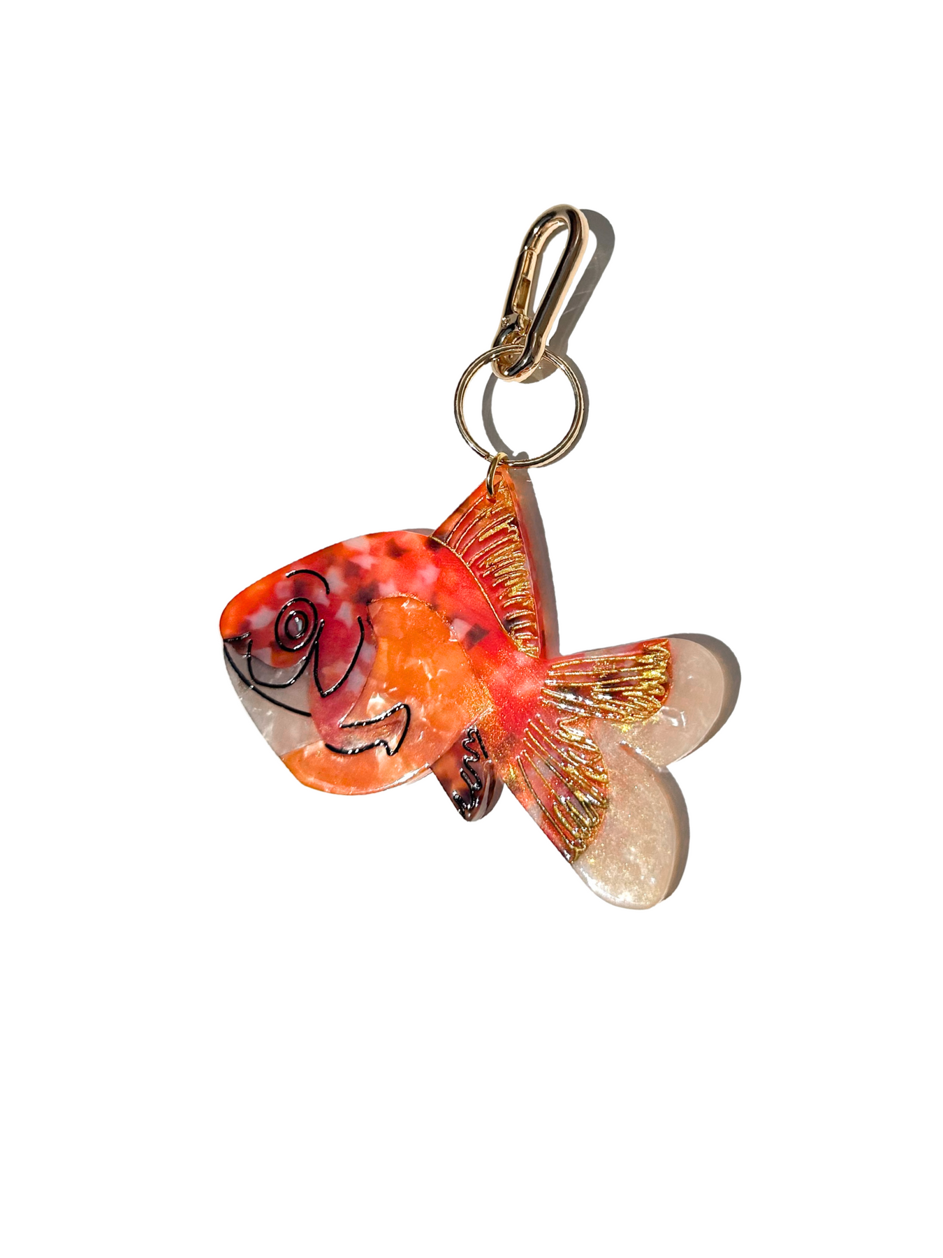 Hand-painted Goldfish Keychain | Eco-Friendly – Solar Eclipse