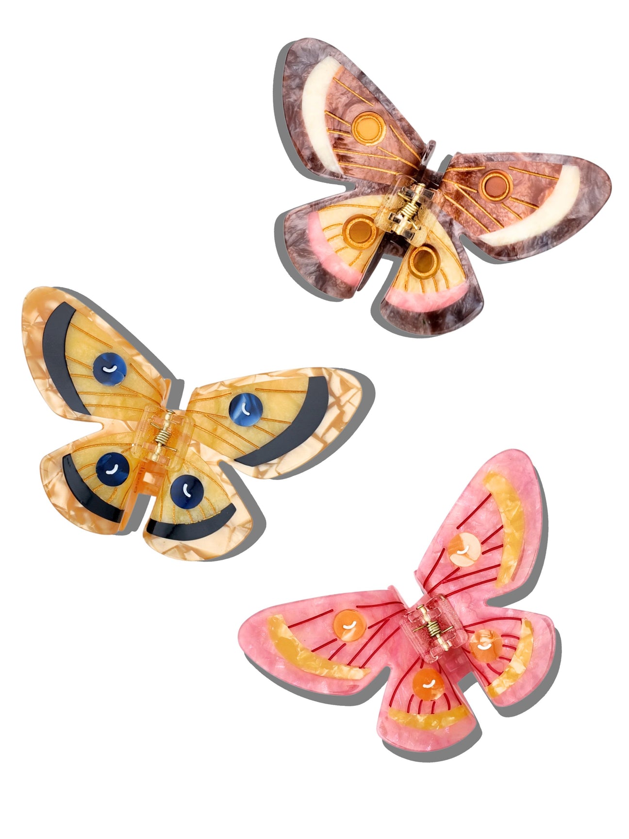 Hand-Painted Emperor Silk Moth Claw Hair Clip | Eco-Friendly – Solar ...